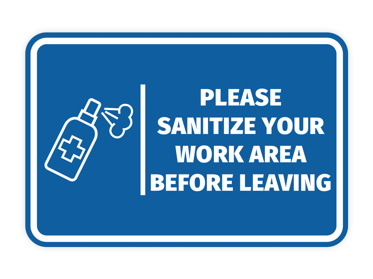 Signs ByLITA Classic Framed Please Sanitize Your Work Area Before ...