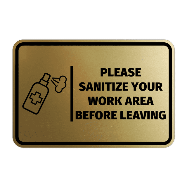 Signs ByLITA Classic Framed Please Sanitize Your Work Area Before ...