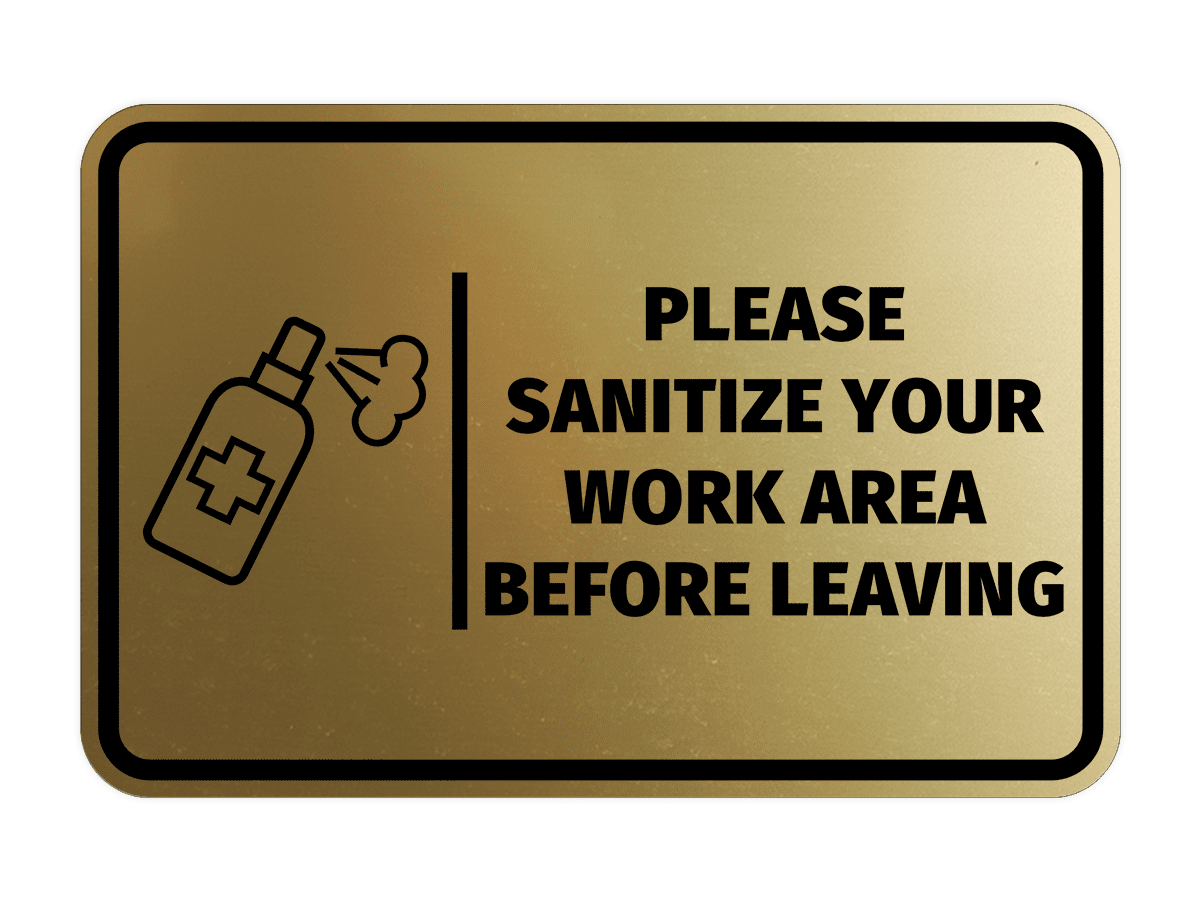Signs ByLITA Classic Framed Please Sanitize Your Work Area Before ...