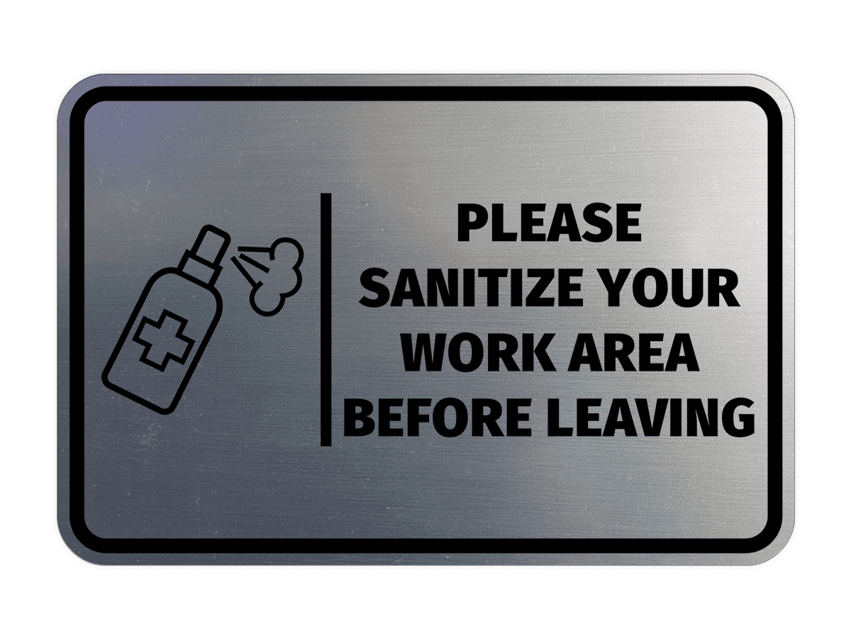 Signs ByLITA Classic Framed Please Sanitize Your Work Area Before ...