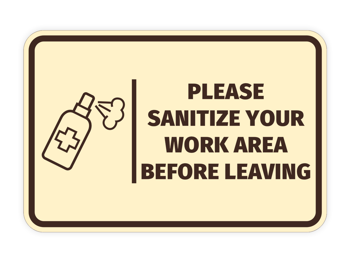 Signs ByLITA Classic Framed Please Sanitize Your Work Area Before ...