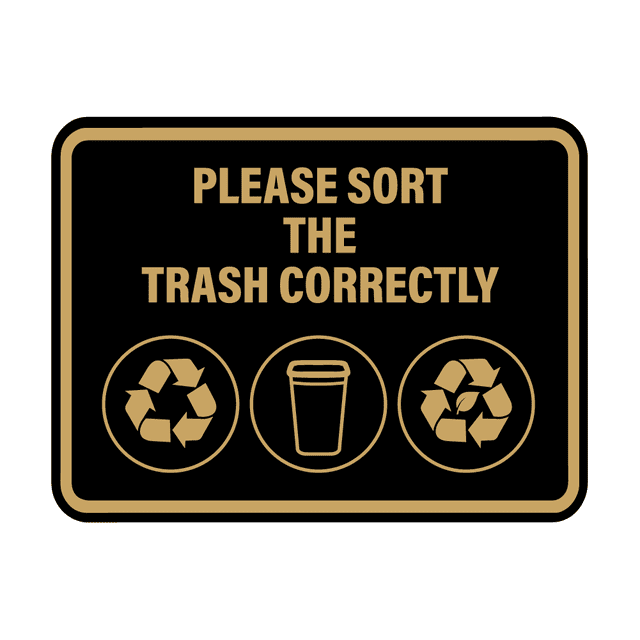 Signs ByLITA Classic Framed Please Sort The Trash Correctly Sign (Black ...