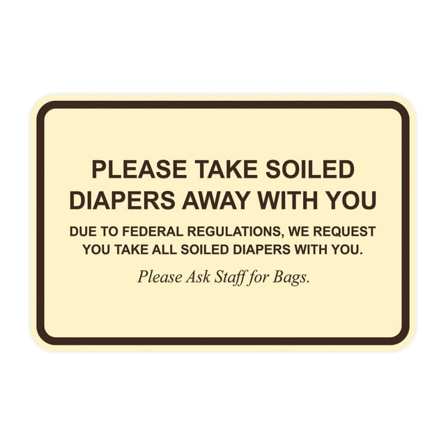 Signs ByLITA Classic Framed Please Take Soiled Diapers With You Sign ...
