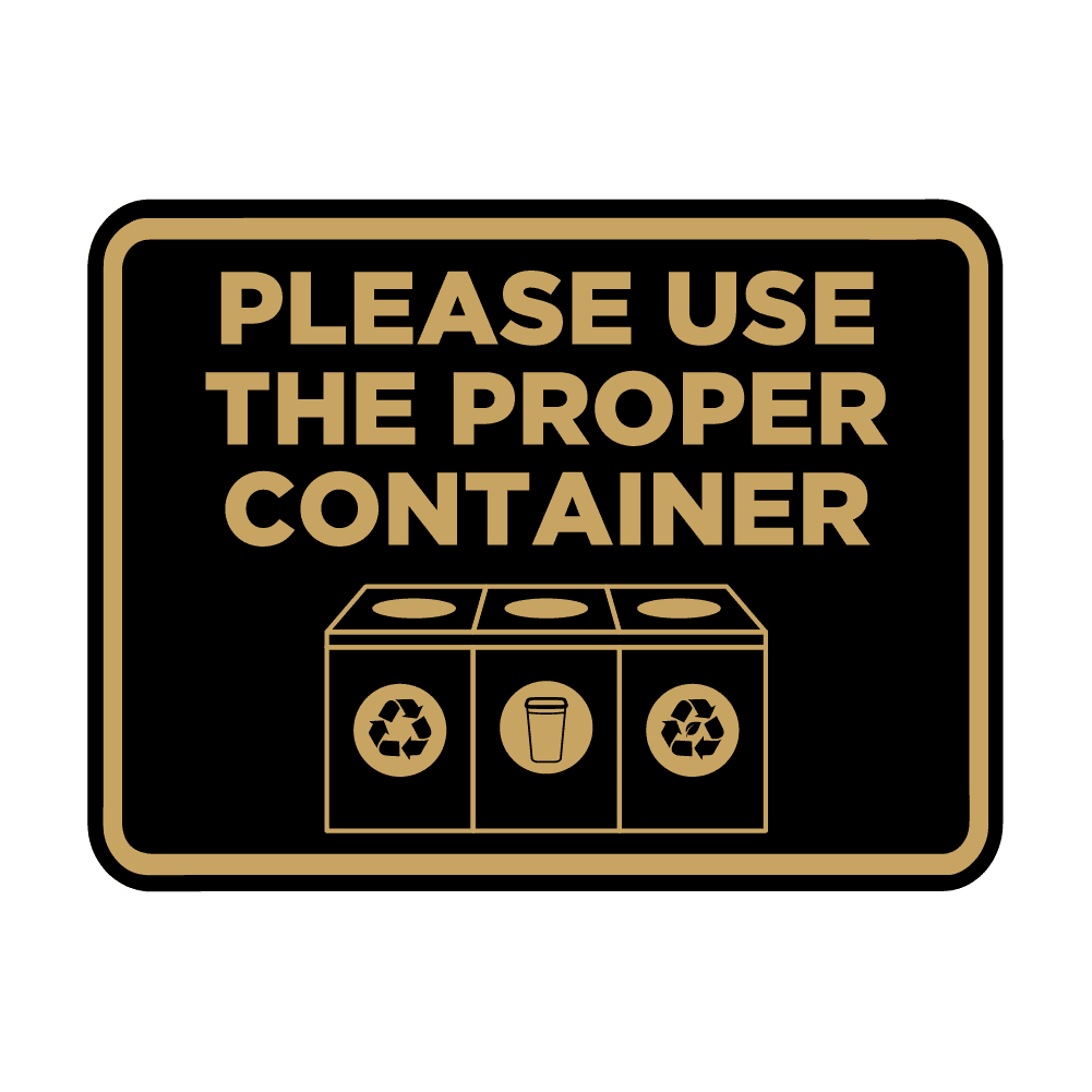 Signs ByLITA Classic Framed Please Use The Proper Container Sign (Black ...