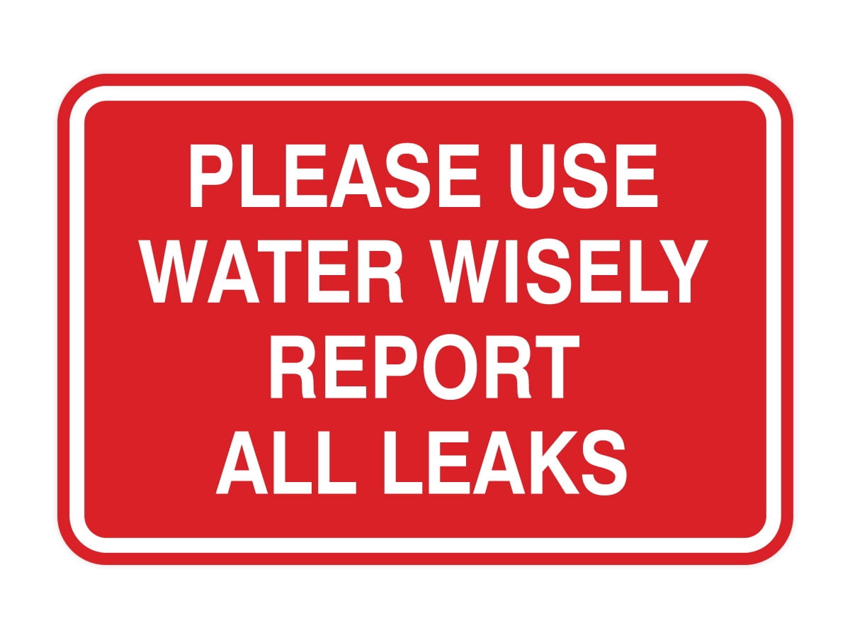 Signs ByLITA Classic Framed Please Use Water Wisely Report All Leaks ...