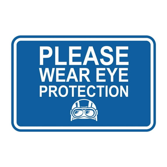 Signs ByLITA Classic Framed Please Wear Eye Protection Sign (Blue ...