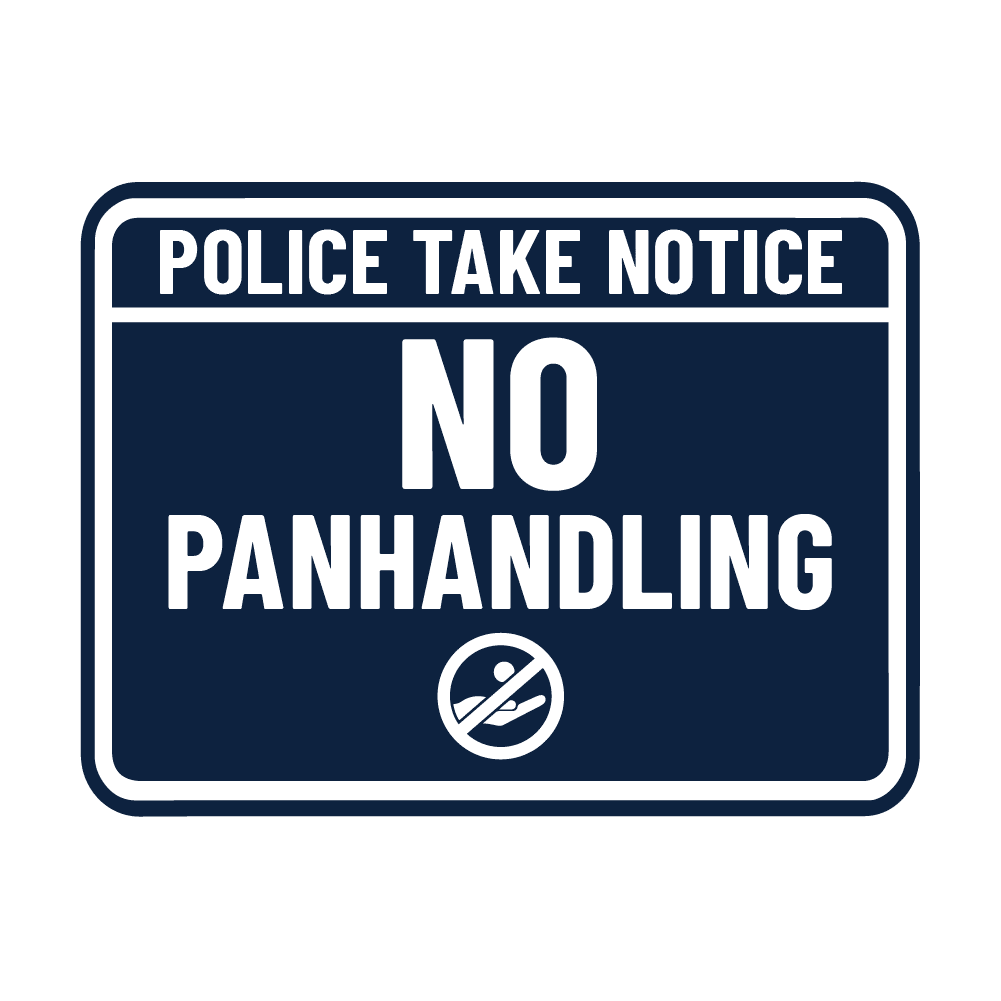 Signs ByLITA Classic Framed Police Take Notice No Panhandling Sign ...