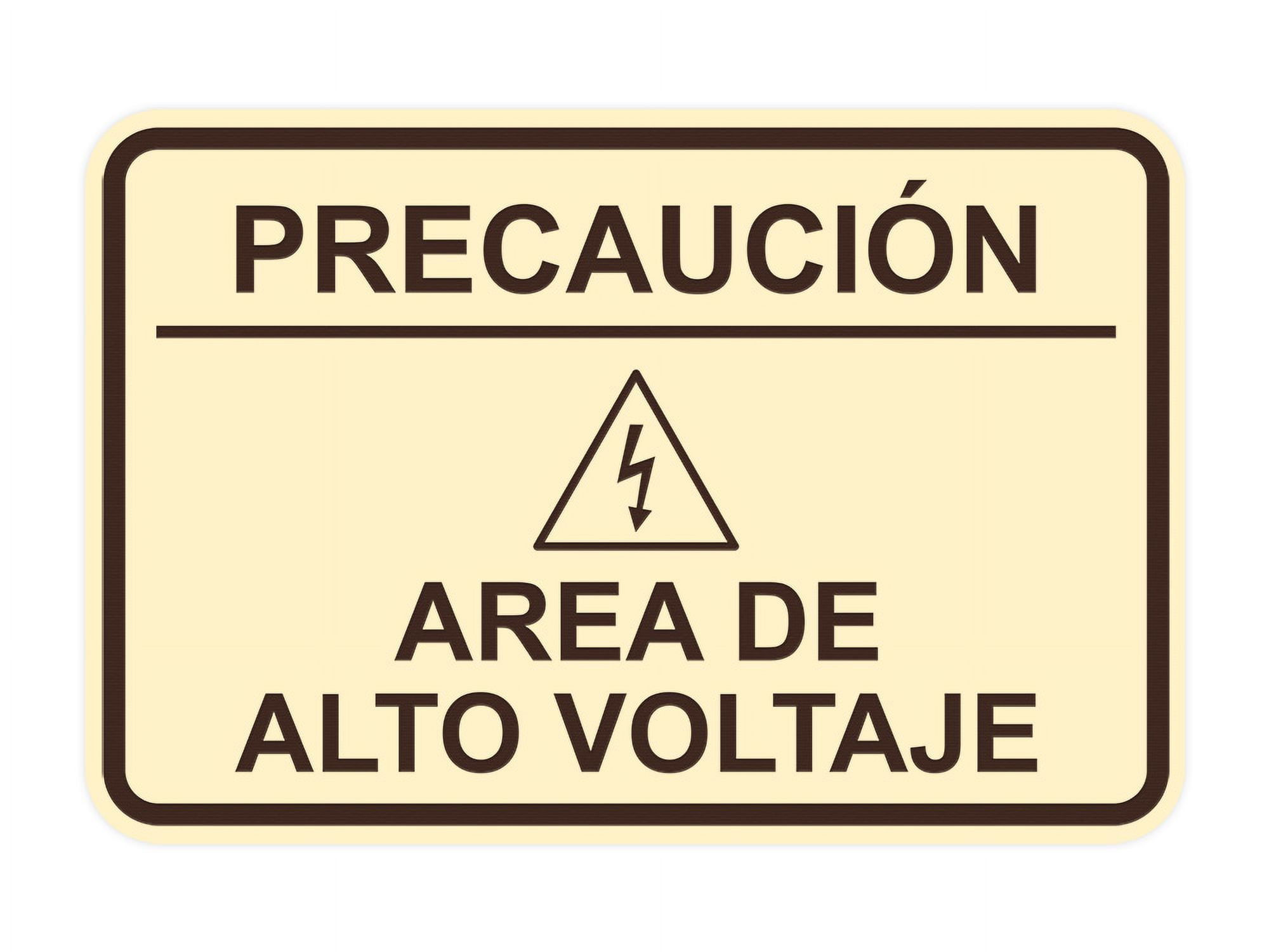 Signs ByLITA Classic Framed Precaución Area de Alto Voltaje Door or ...