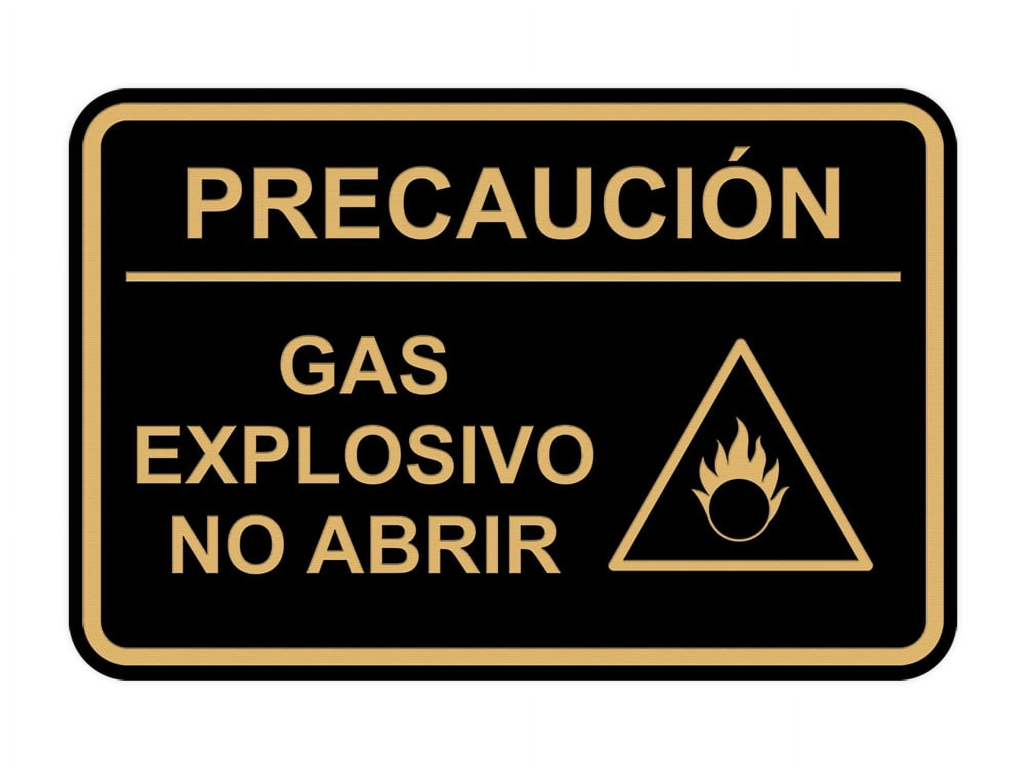 Signs Bylita Classic Framed Precaución Gas Explosivo No Abrir Door Or Wall Sign Easy
