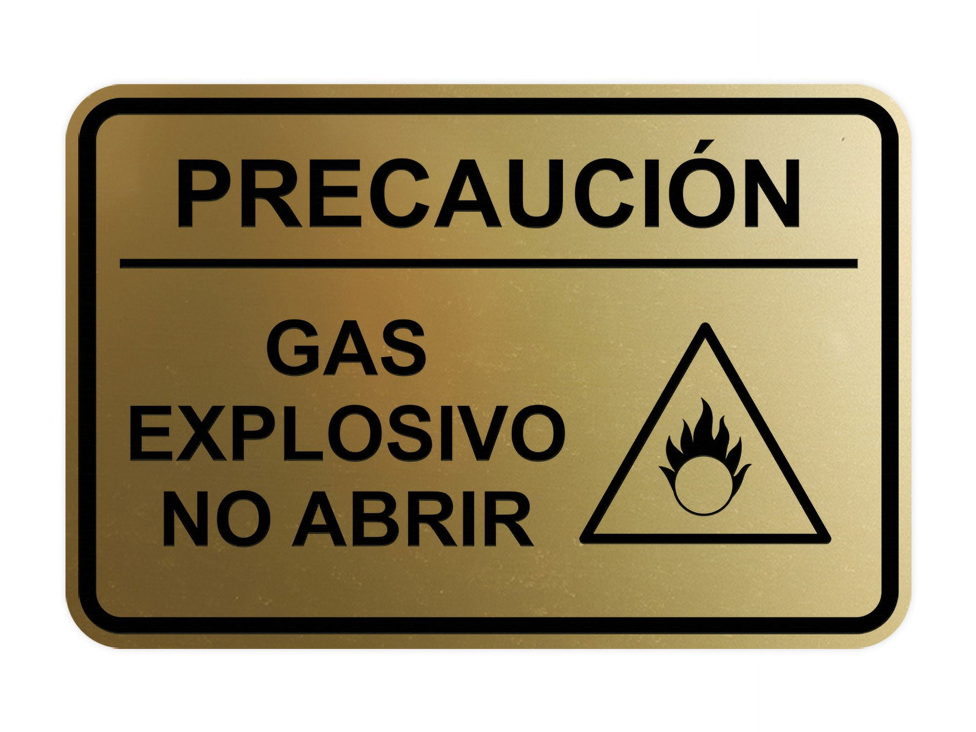 Signs ByLITA Classic Framed Precaución Gas Explosivo - No Abrir Door or ...