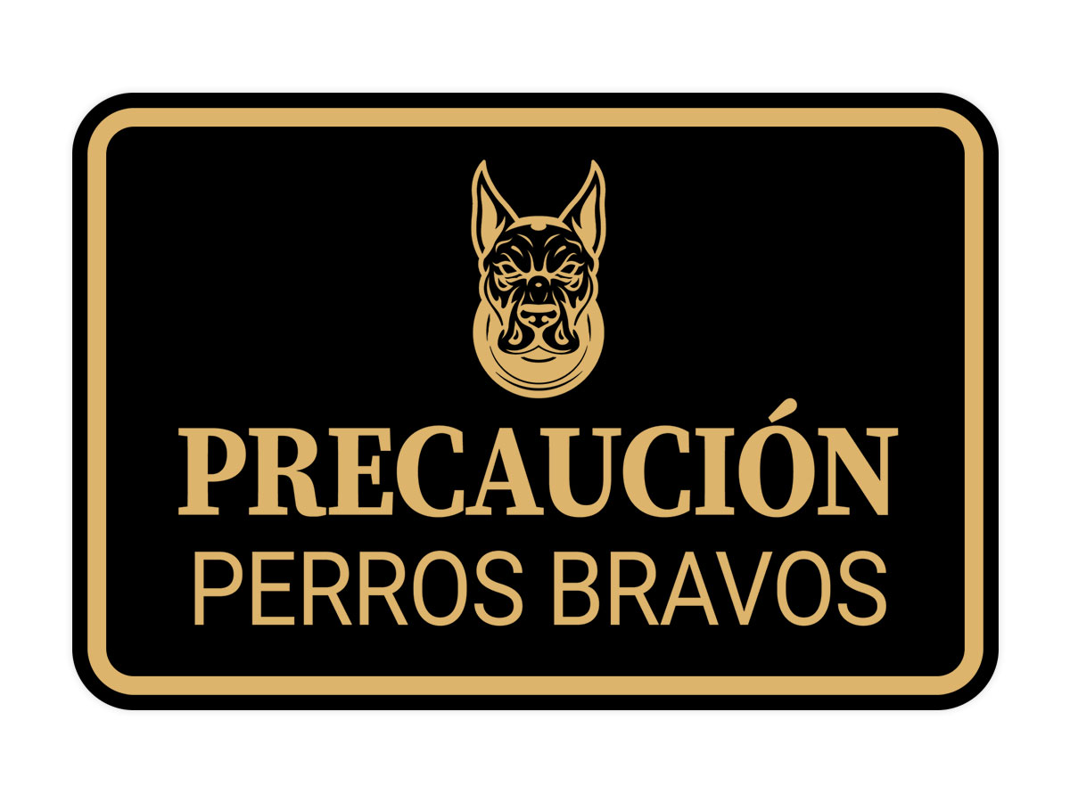 Signs ByLITA Classic Framed Precaución Perros Bravos Graphic Security ...