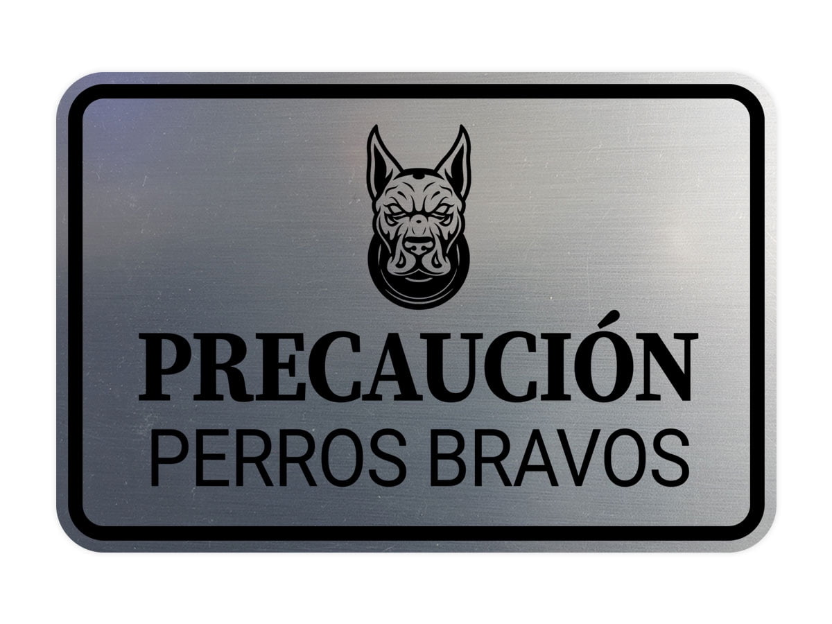 Signs ByLITA Classic Framed Precaución Perros Bravos Graphic Security ...