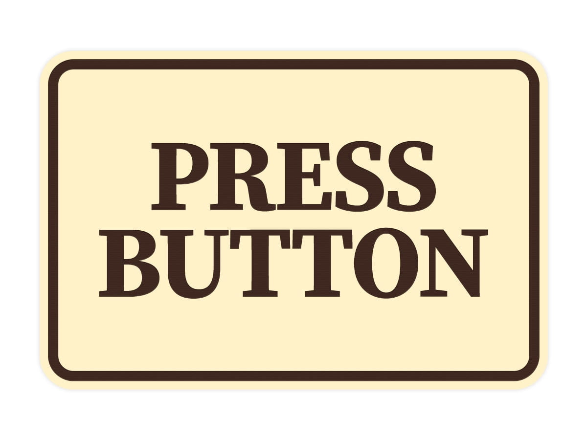 Signs ByLITA Classic Framed Press Button Sign (Ivory/Dark Brown ...