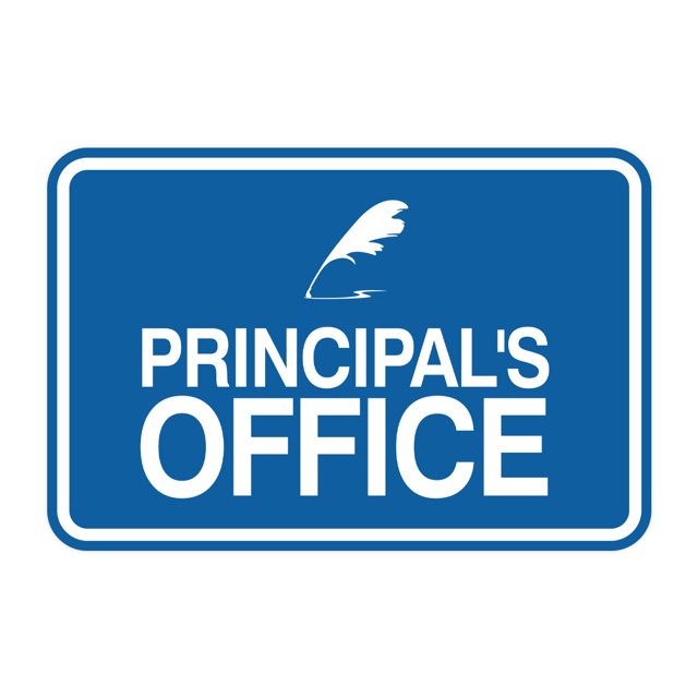 Signs ByLITA Classic Framed Principal's Office Sign (Blue) - Large ...