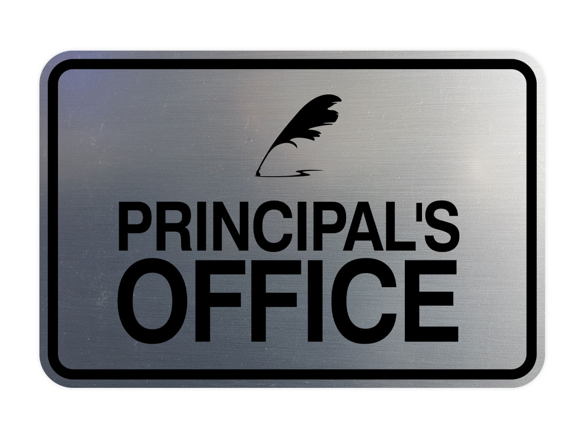 Signs ByLITA Classic Framed Principal's Office Sign (Brushed Silver ...