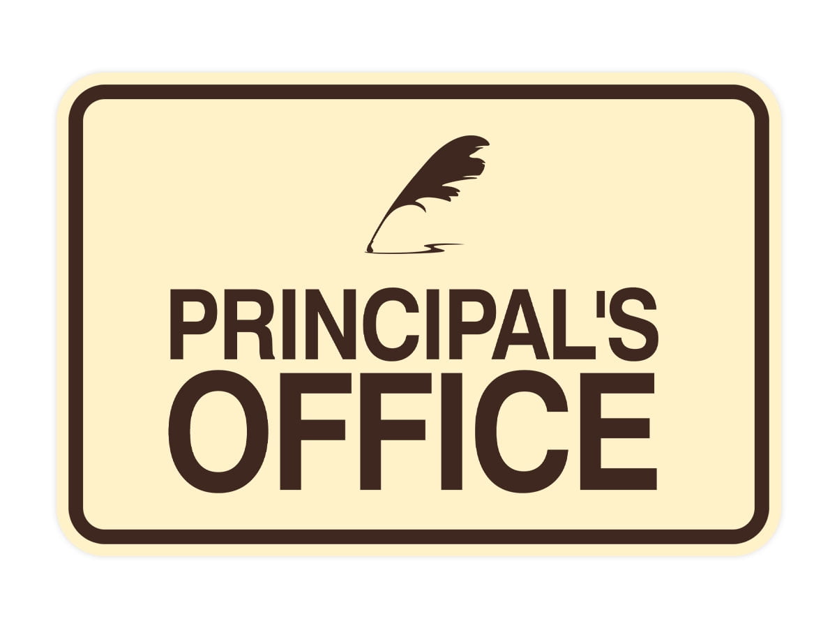 Signs ByLITA Classic Framed Principal's Office Sign (Ivory/Dark Brown ...