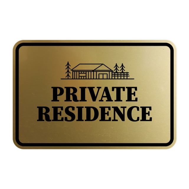 Signs ByLITA Classic Framed Private Residence Sign (Brushed Gold ...