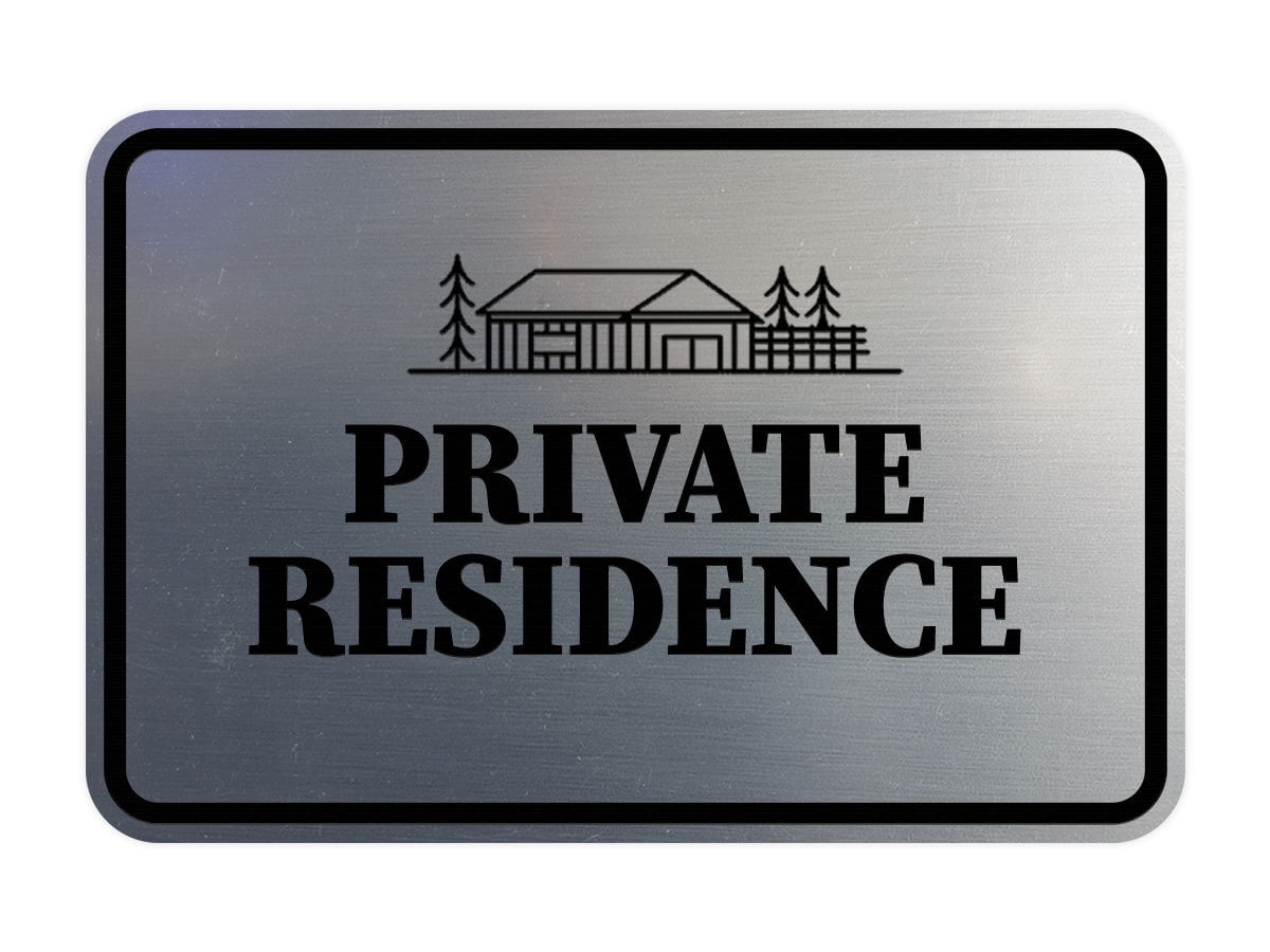 Signs ByLITA Classic Framed Private Residence Sign (Brushed Silver ...