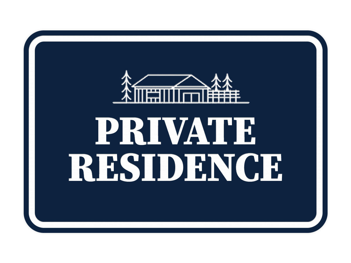 Signs ByLITA Classic Framed Private Residence Sign (Navy Blue / White ...
