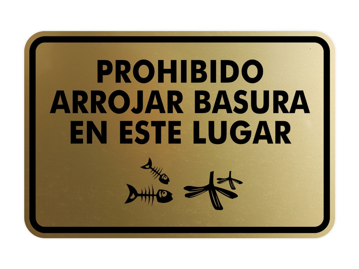 Signs ByLITA Classic Framed Prohibido Arrojar Basura en Este Lugar ...