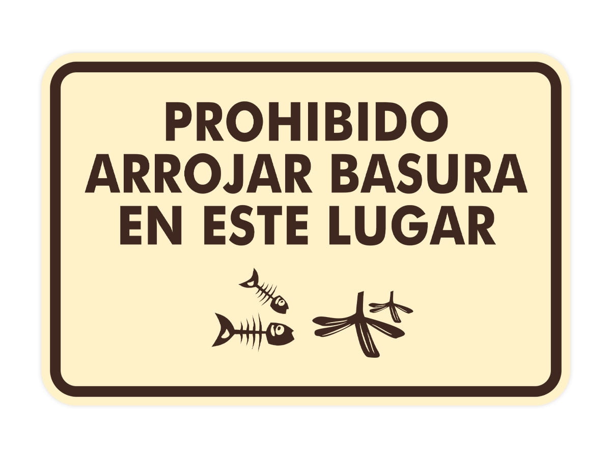 Signs ByLITA Classic Framed Prohibido Arrojar Basura en Este Lugar ...