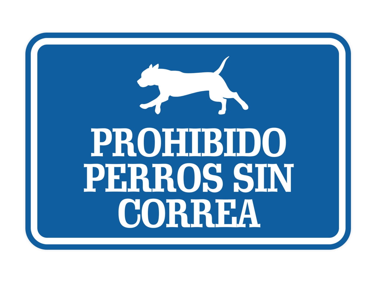 Signs ByLITA Classic Framed Prohibido Perros Sin Correa Graphic Spanish ...