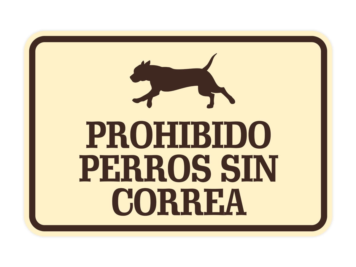 Signs ByLITA Classic Framed Prohibido Perros Sin Correa Graphic Spanish ...