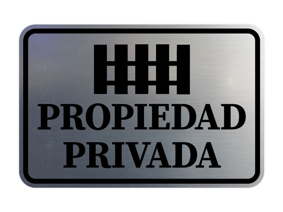 Signs ByLITA Classic Framed Propiedad Privada Graphic Spanish Security ...