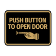 Signs ByLITA Classic Framed Push button to open door (finger pointing ...
