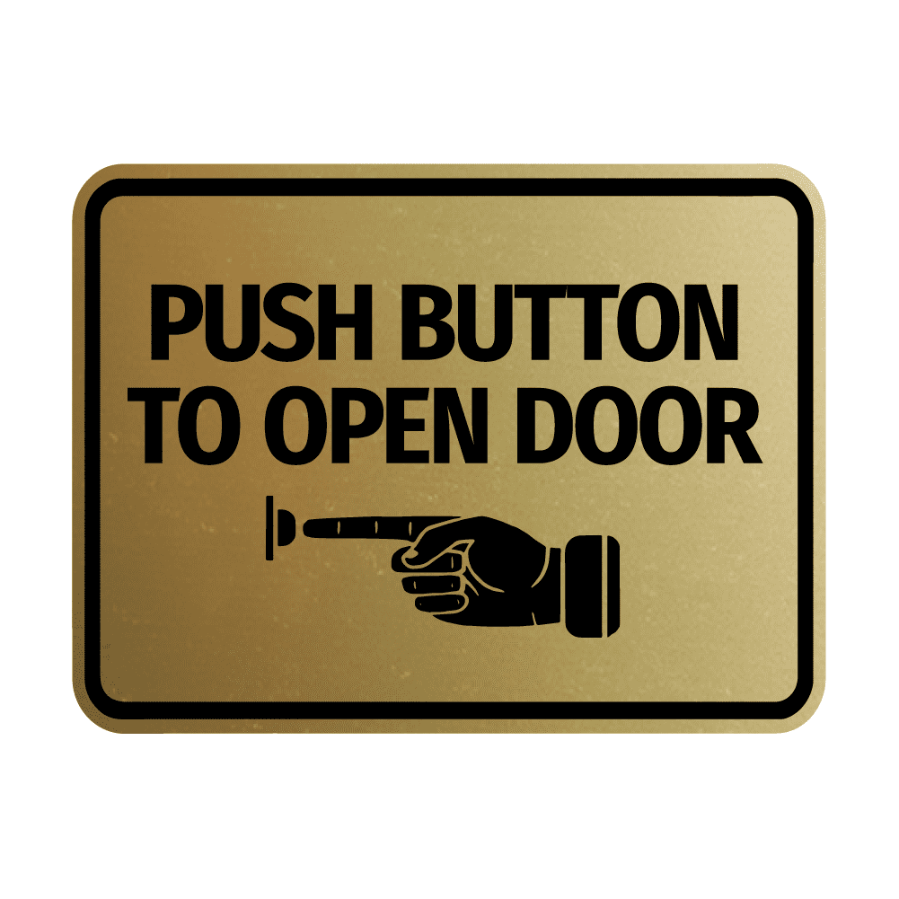 Signs ByLITA Classic Framed Push button to open door (finger pointing ...