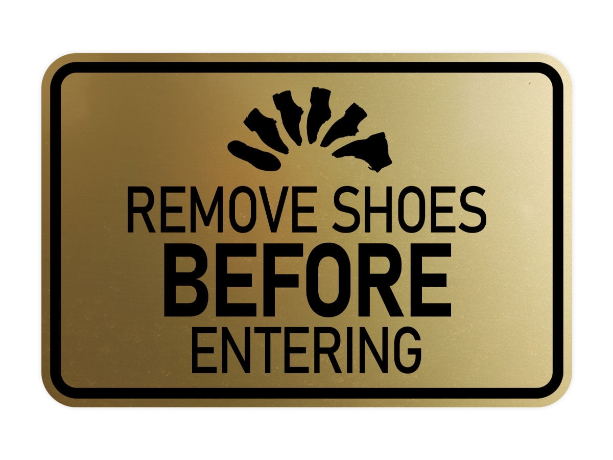 Signs ByLITA Classic Framed Remove Shoes Before Entering Sign (Brushed ...