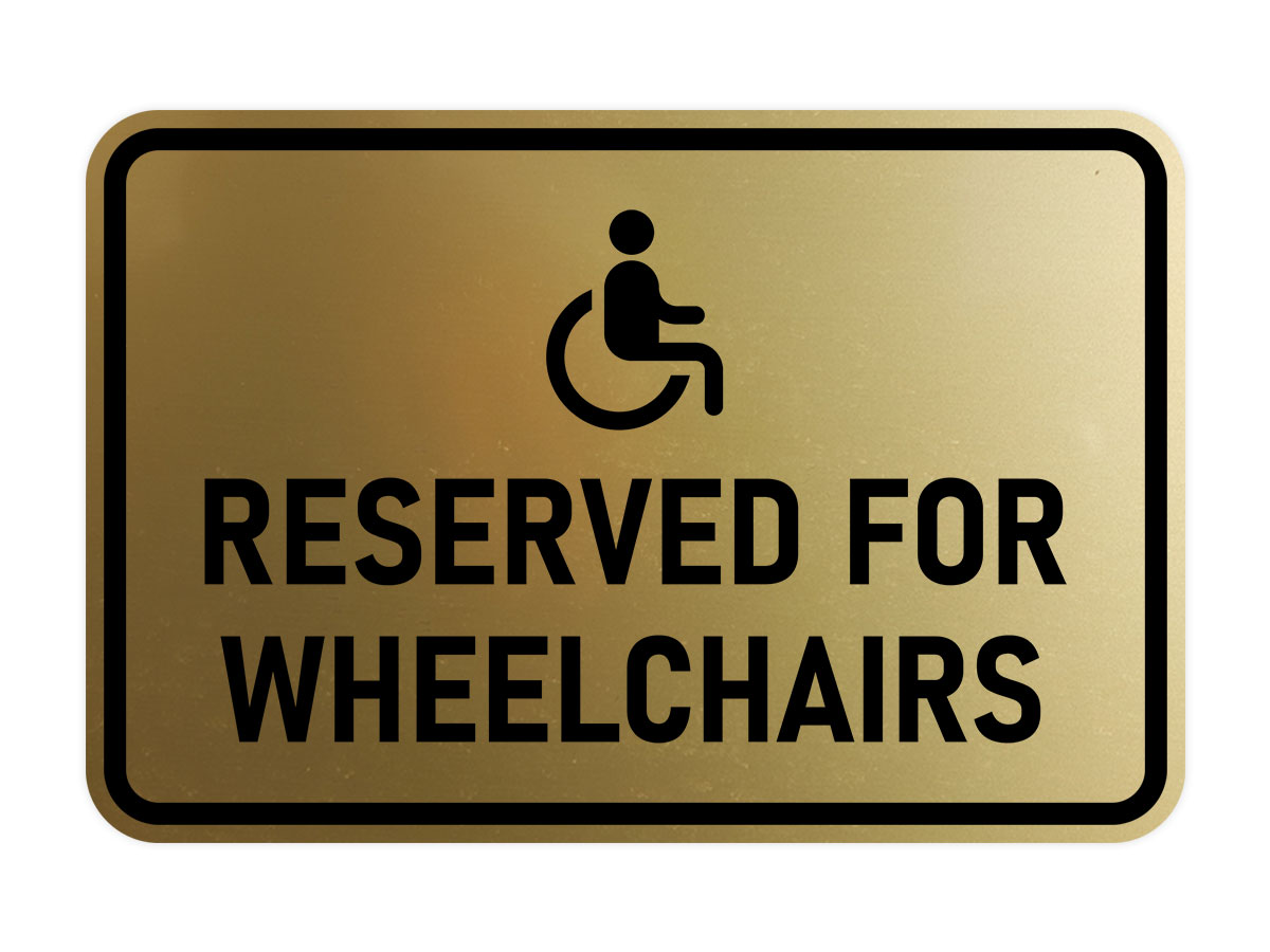 Signs ByLITA Classic Framed Reserved for Wheelchairs Sign (Brushed Gold ...