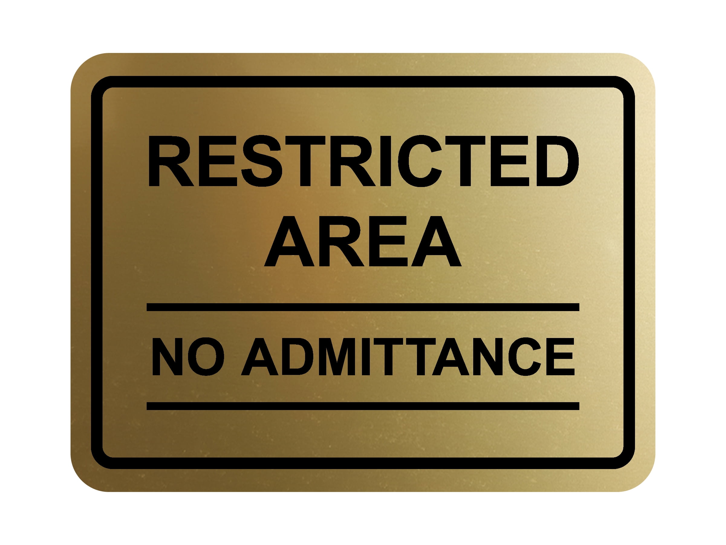 Signs ByLITA Classic Framed Restricted Area No Admittance Sign (Brushed ...