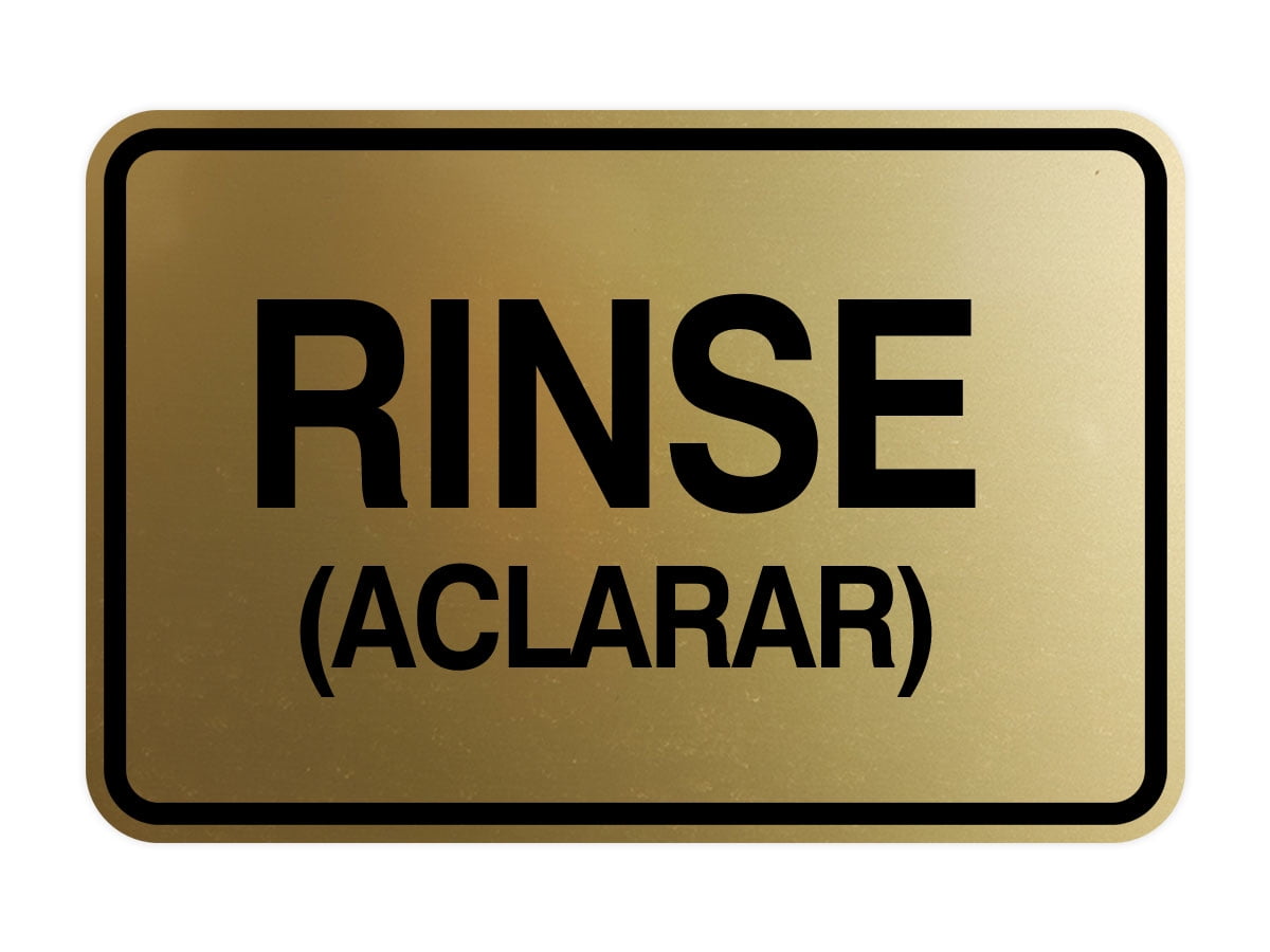 Signs ByLITA Classic Framed Rinse (Aclarar) Sign (Brushed Gold) - Large ...