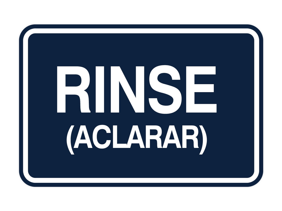 Signs ByLITA Classic Framed Rinse (Aclarar) Sign (Navy Blue / White ...