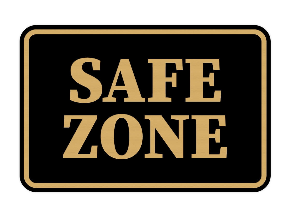 Signs ByLITA Classic Framed, Safe Zone Sign (Black /Gold) - Small ...