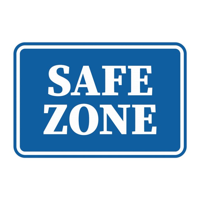 Signs ByLITA Classic Framed, Safe Zone Sign (Blue) - Large - Walmart.com