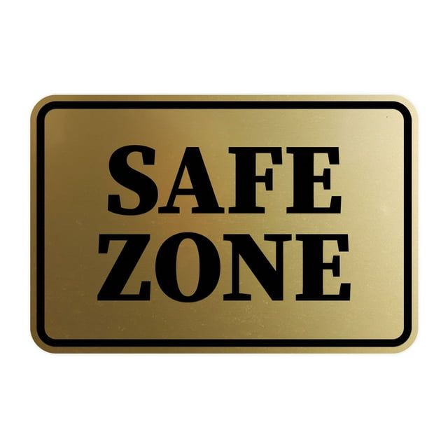 Signs ByLITA Classic Framed, Safe Zone Sign (Brushed Gold) - Small ...