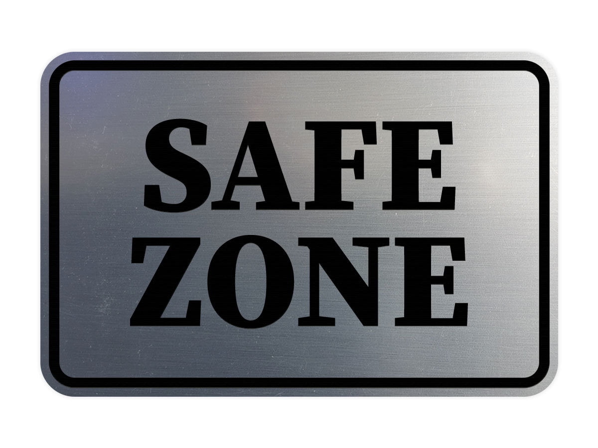 Signs ByLITA Classic Framed, Safe Zone Sign (Brushed Silver) - Large ...