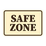 Signs ByLITA Classic Framed, Safe Zone Sign (Ivory/Dark Brown) - Large ...