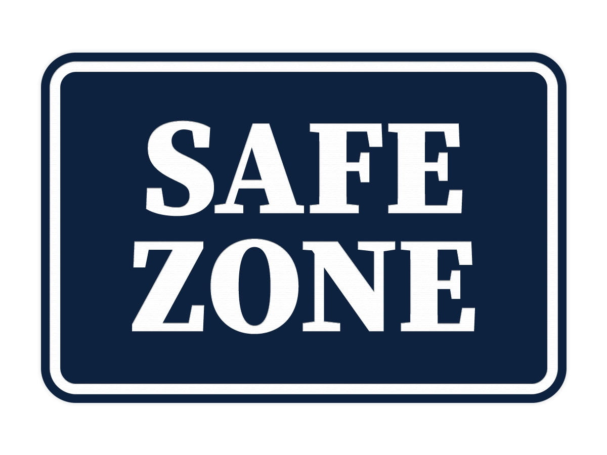 Signs ByLITA Classic Framed, Safe Zone Sign (Navy Blue / White) - Small ...