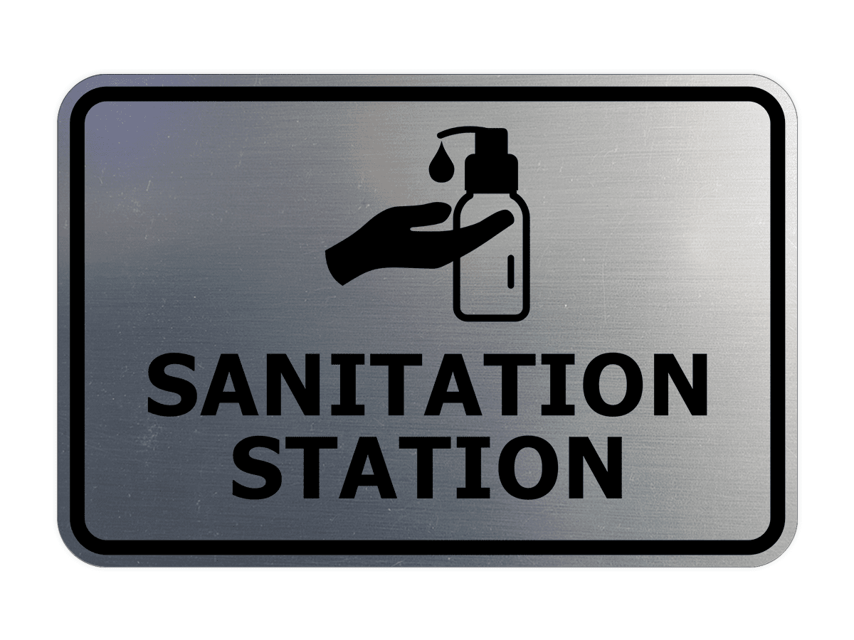 Signs ByLITA Classic Framed Sanitation Station Door or Wall Sign Easy ...
