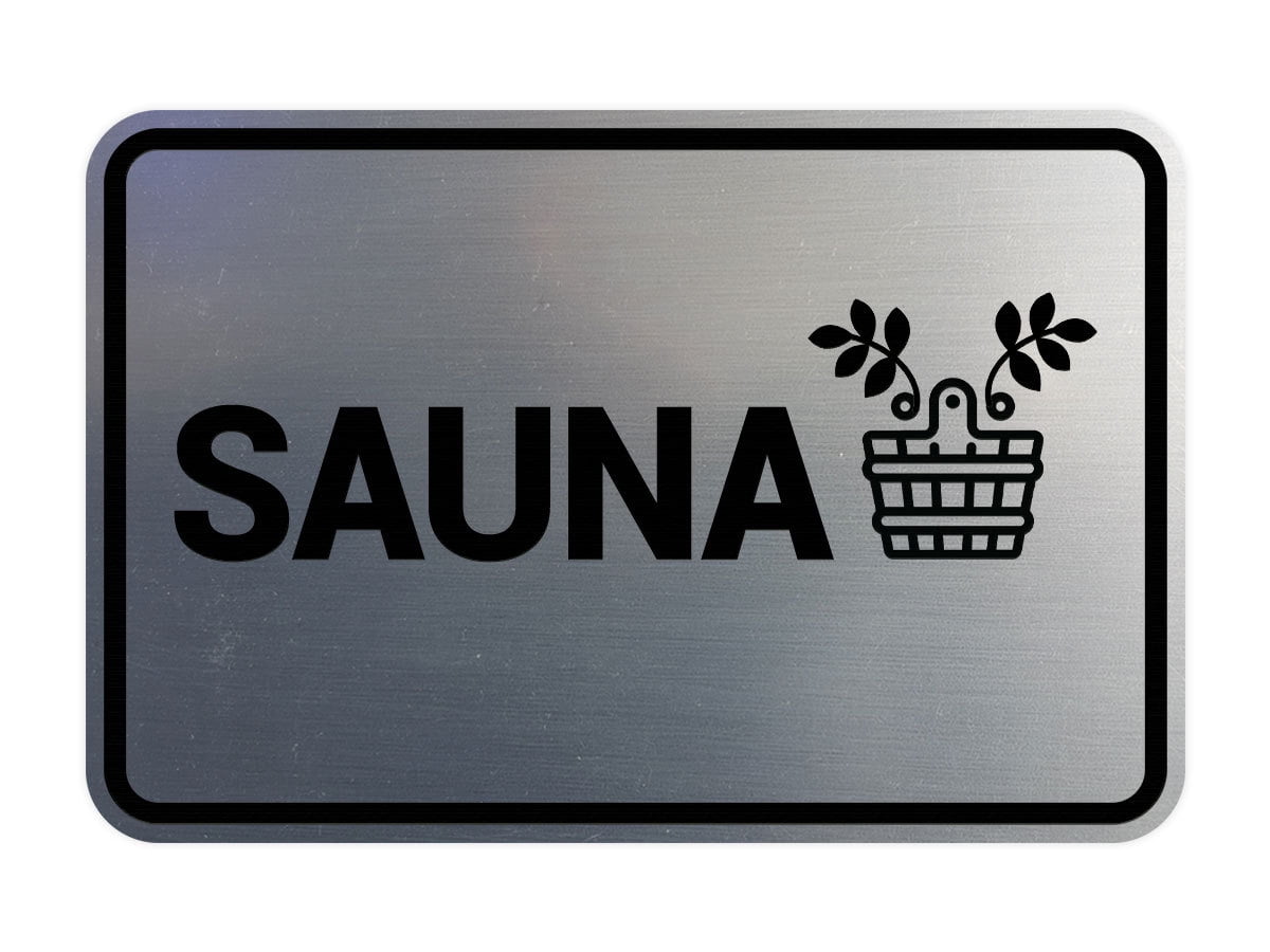 Signs ByLITA Classic Framed Sauna Sign (Brushed Silver) - Large ...