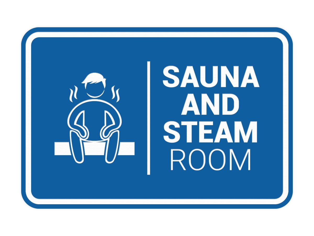 Signs ByLITA Classic Framed Sauna and Steam Room Sign (Blue) - Large ...