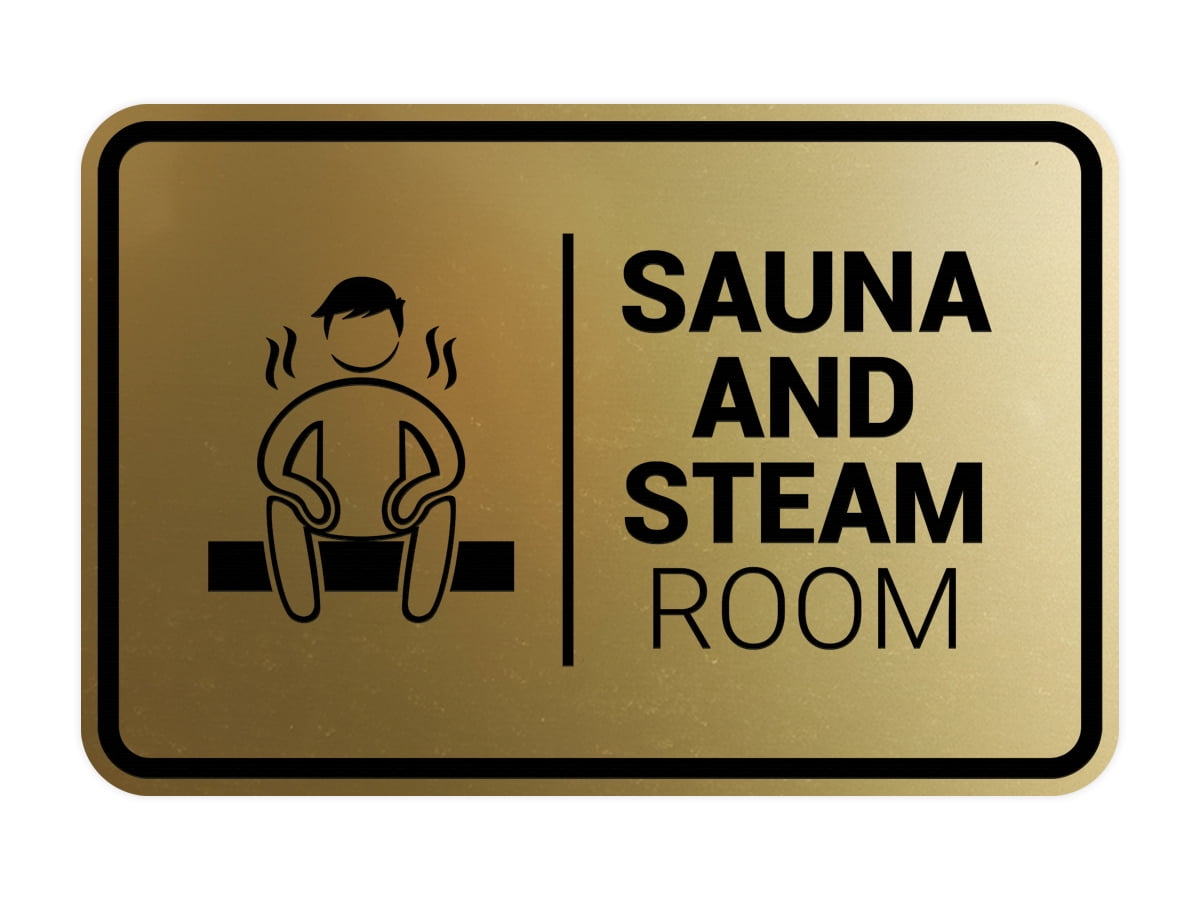 Signs ByLITA Classic Framed Sauna and Steam Room Sign (Brushed Gold ...