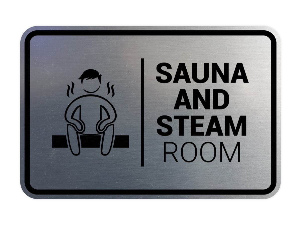 Signs ByLITA Classic Framed Sauna and Steam Room Sign (Brushed Silver ...