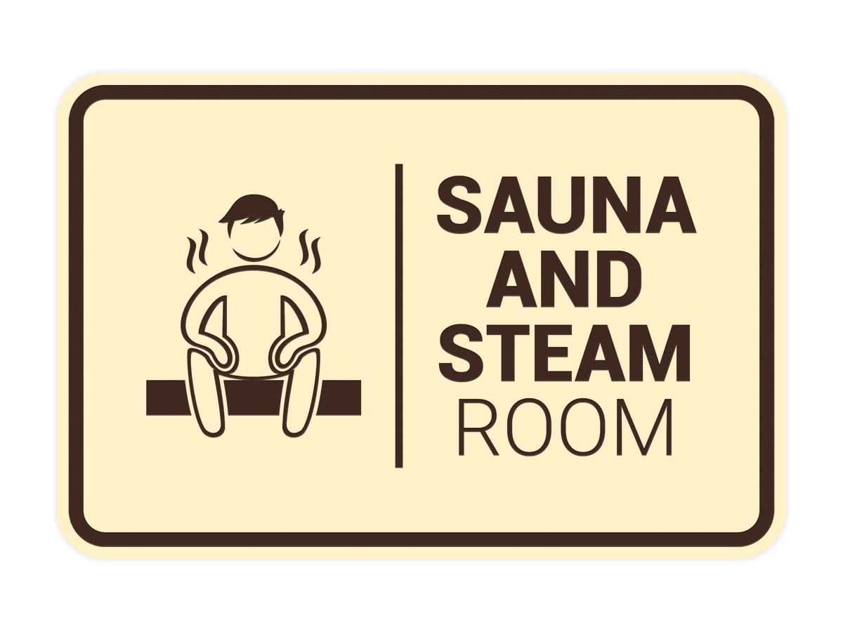 Signs ByLITA Classic Framed Sauna and Steam Room Sign (Ivory/Dark Brown ...