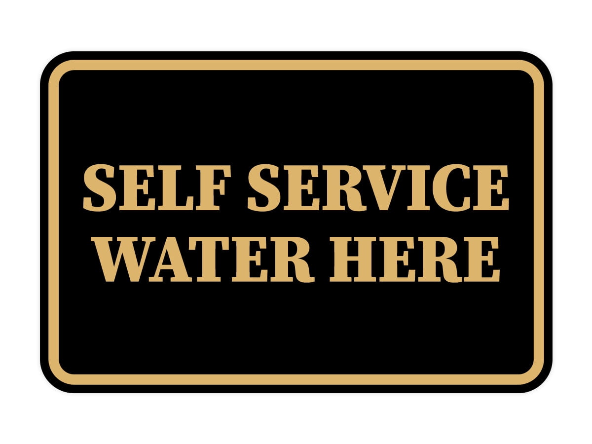 Signs ByLITA Classic Framed Self Service Water Here Durable ABS Plastic ...