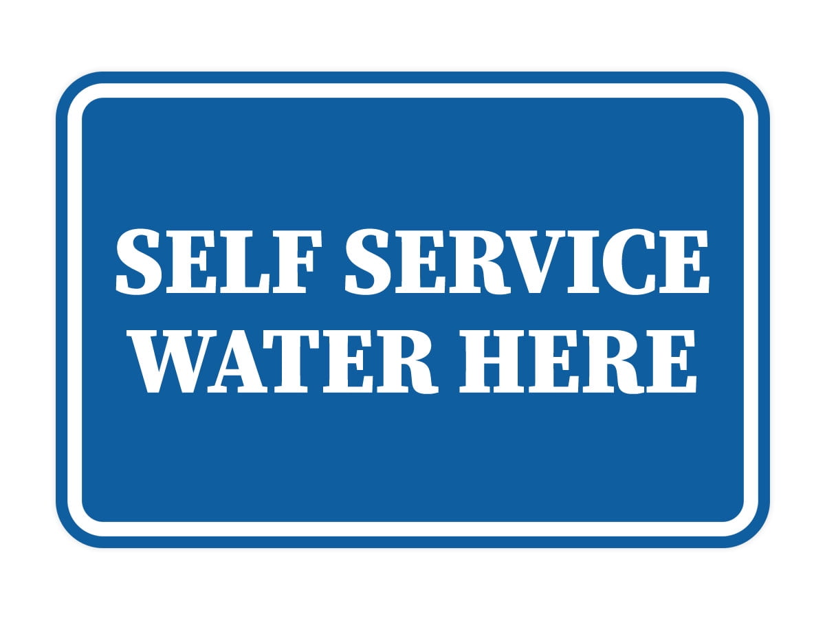Signs ByLITA Classic Framed Self Service Water Here Durable ABS Plastic ...