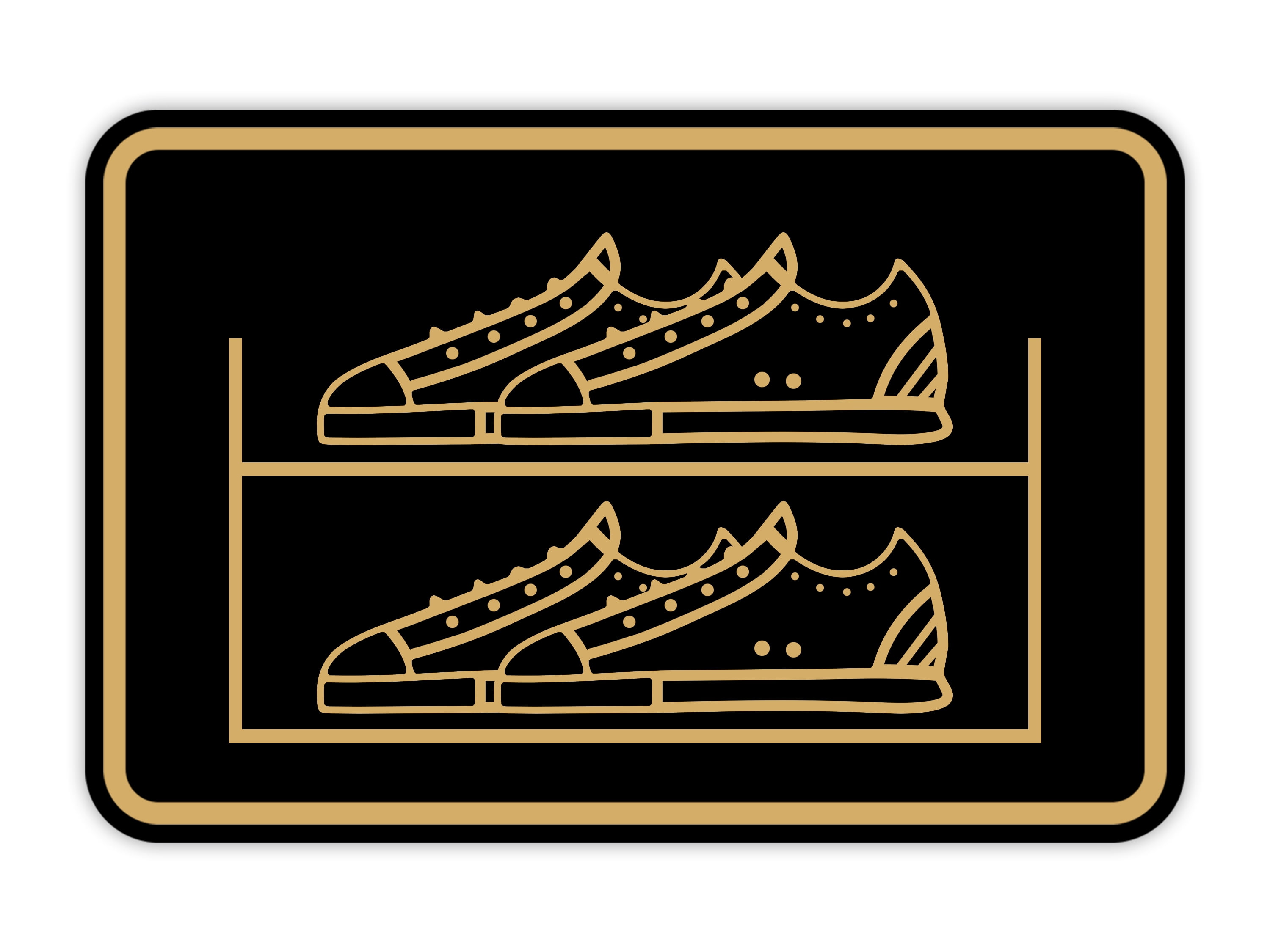 Signs ByLITA Classic Framed Shoes Graphic Sign (Black Gold) - Large ...